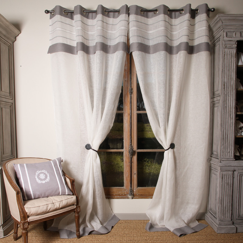 Long rideau deco en lin sur mesure